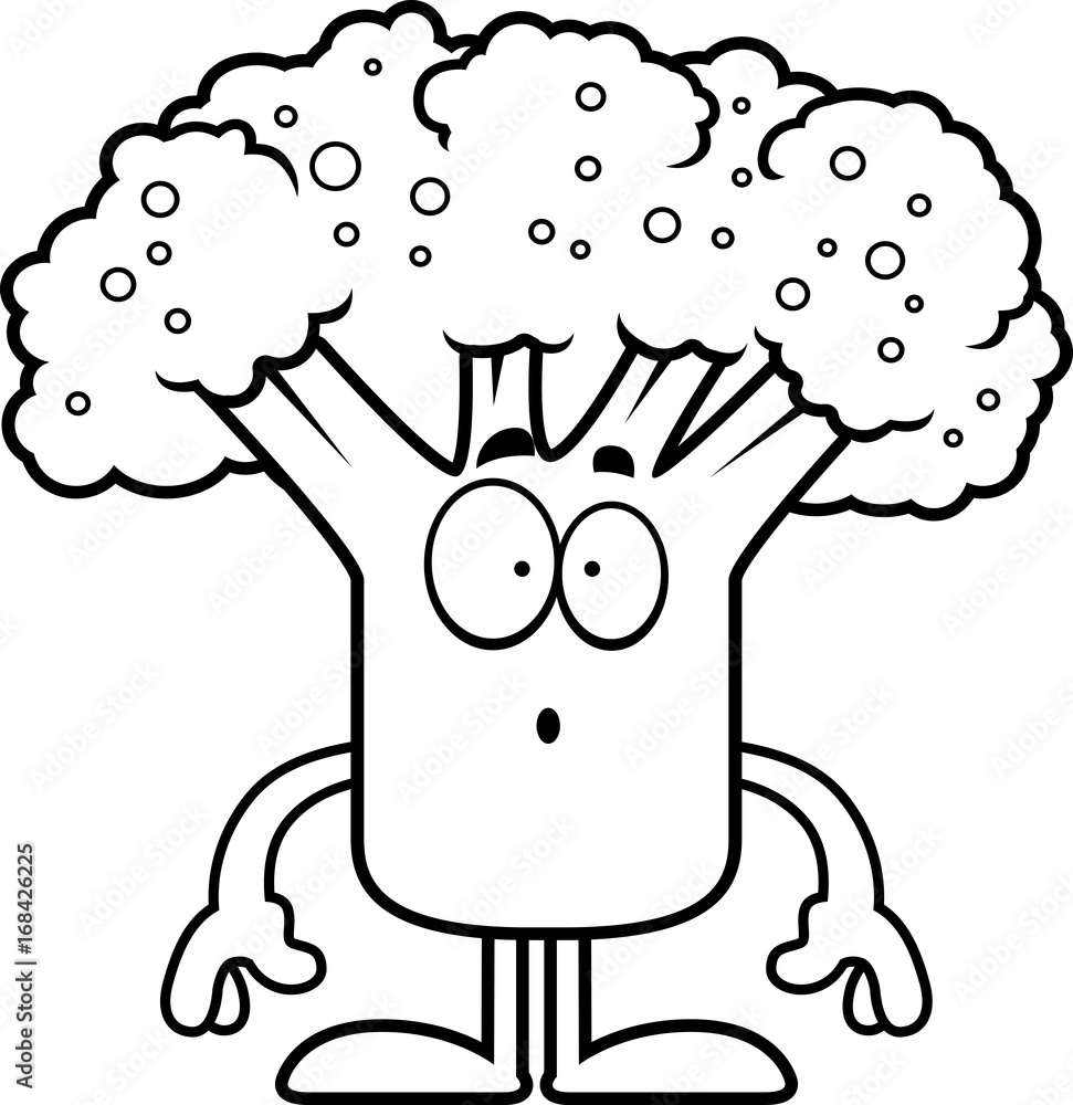 Cartoon Broccoli Black And White