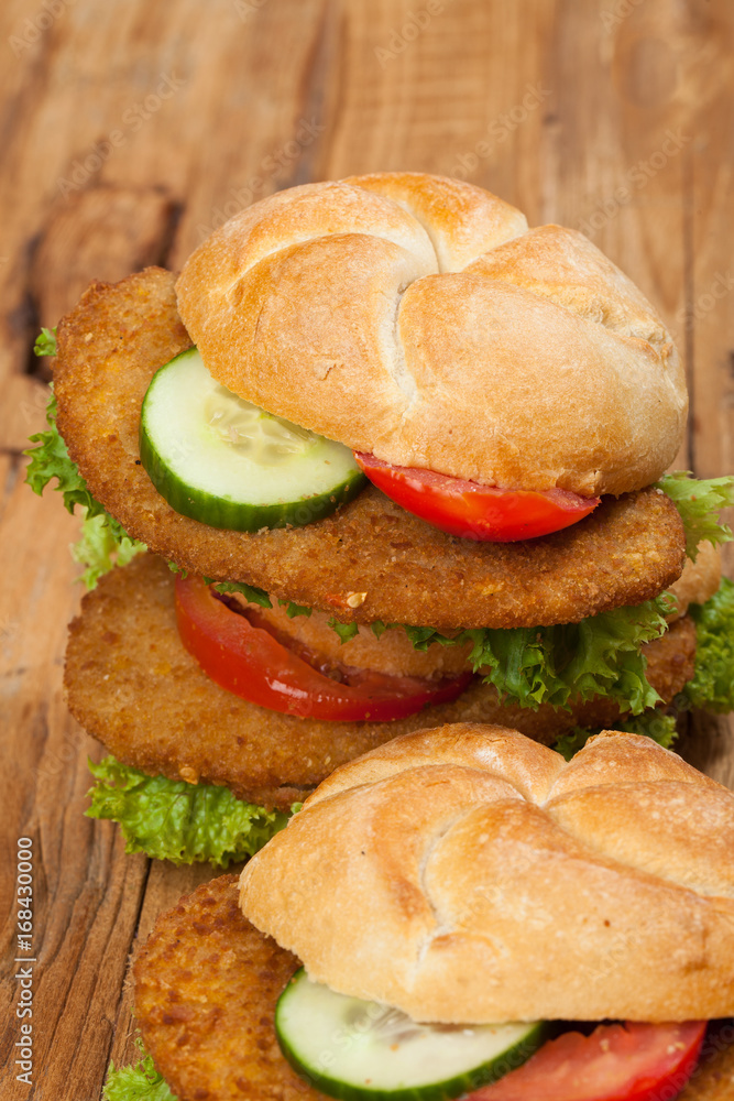 Schnitzelbrötchen Stock-Foto | Adobe Stock