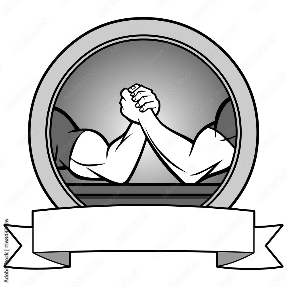 Arm Wrestling Banner Illustration Stock Vector | Adobe Stock