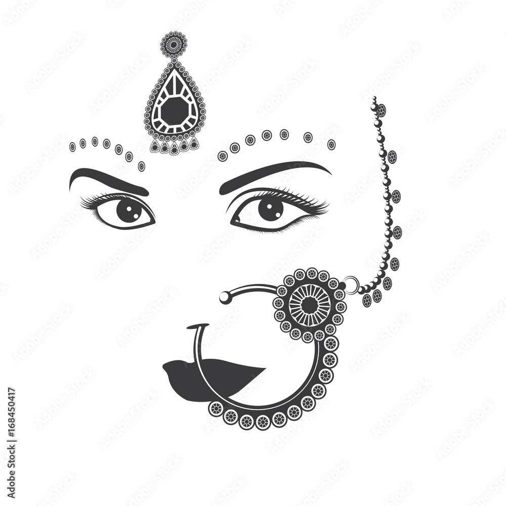 Indian Woman Face Sketch