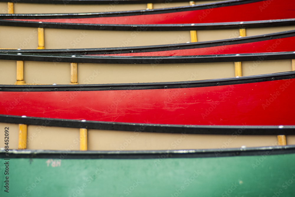 Kanus in Reih und Glied Stock Photo | Adobe Stock