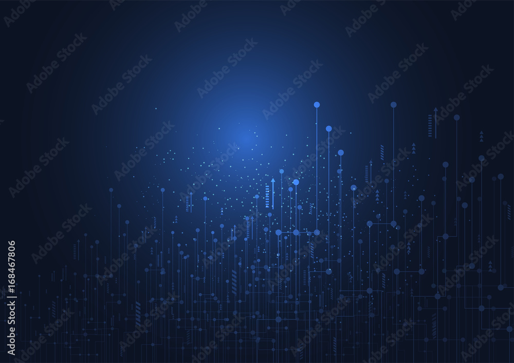 Abstract technology big data visualization. Futuristic space ...