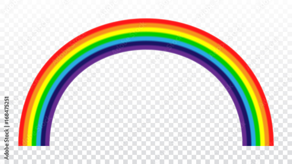 Rainbow icon. Shape arch cartoon isolated on white transparent ...