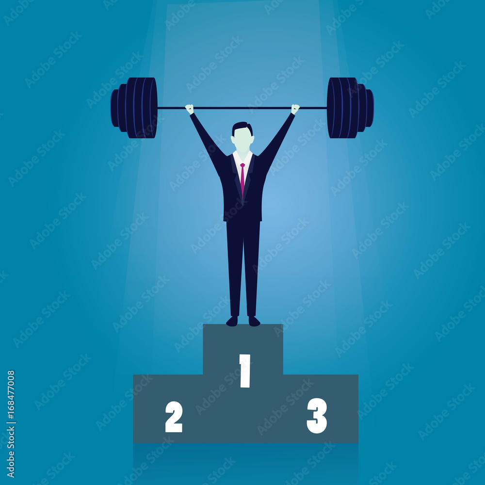 Vector illustration. Business power strength concept. Strong super ...