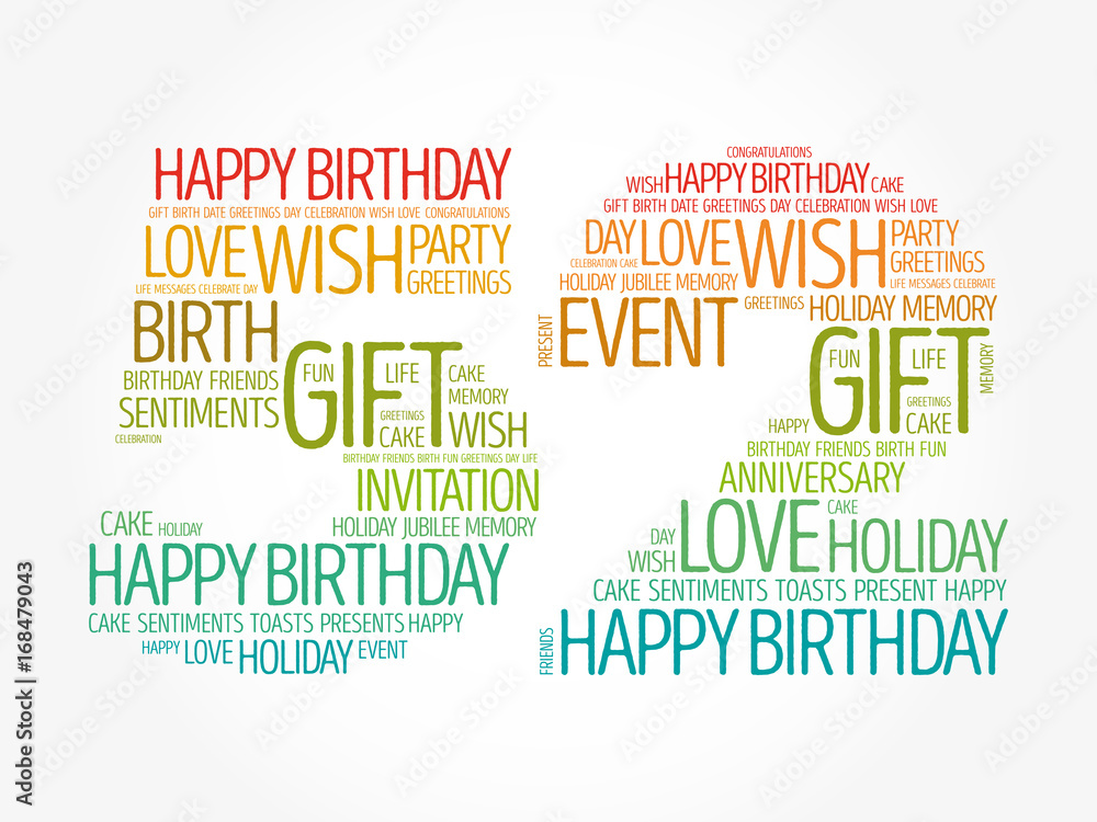 Happy 52nd birthday word cloud collage concept Stock Vector | Adobe Stock