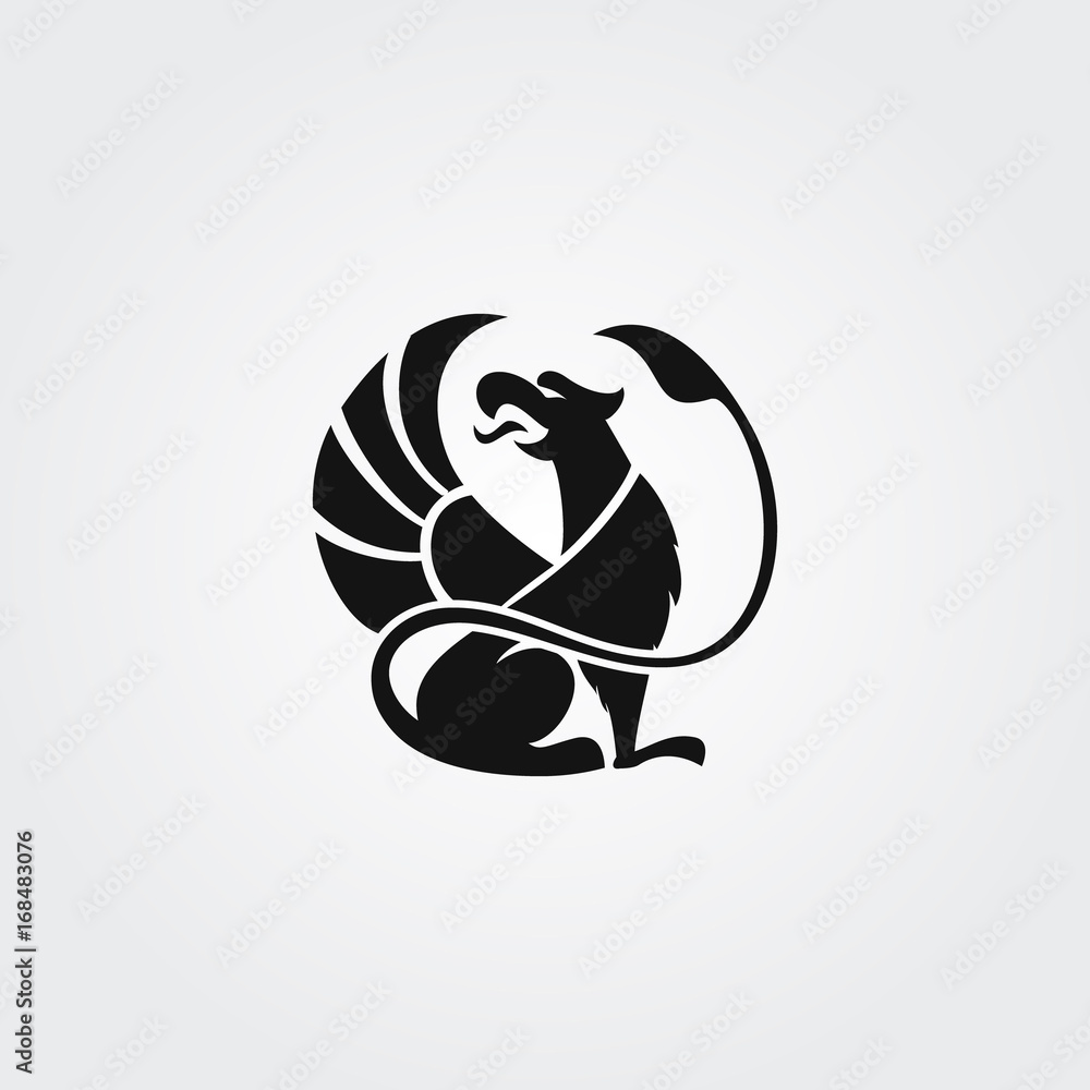 Vector logotype griffin in circle Stock Vector | Adobe Stock