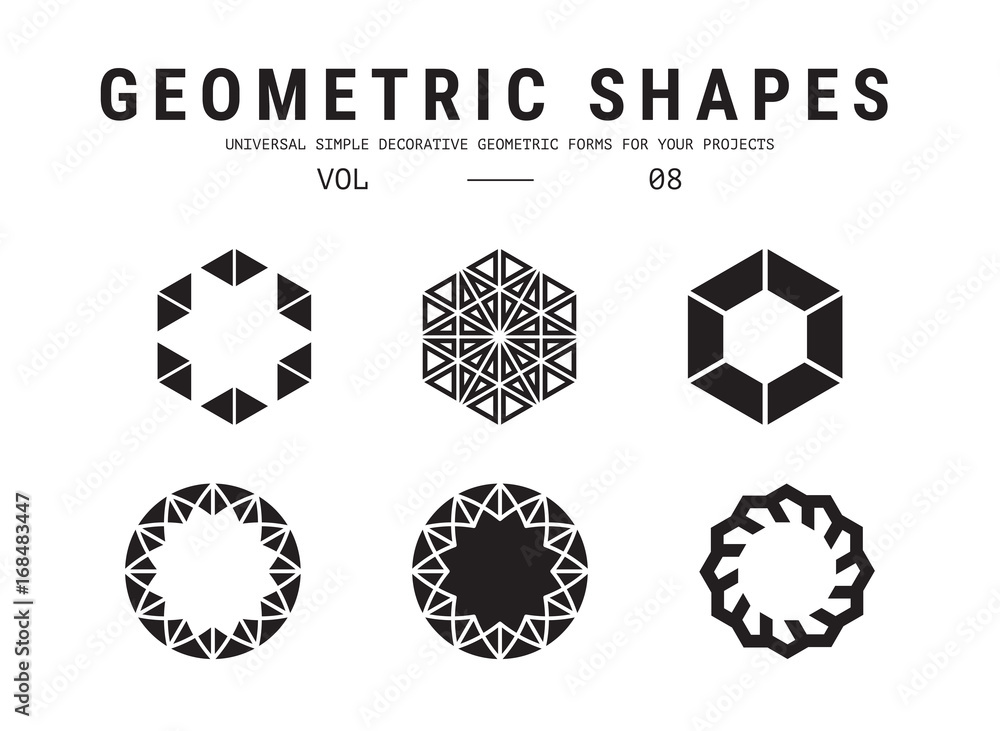 Universal geometric shapes set Stock Vector | Adobe Stock