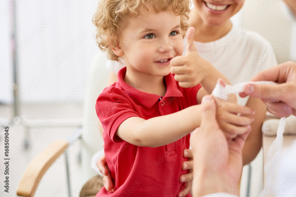 Brave Little Boy in Doctors Office Stock Photo | Adobe Stock