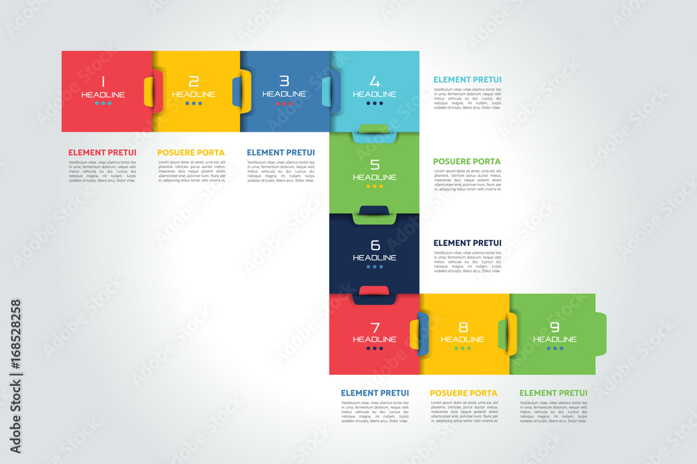 Step by step template, chart, diagram, scheme, infographic. Vector ...