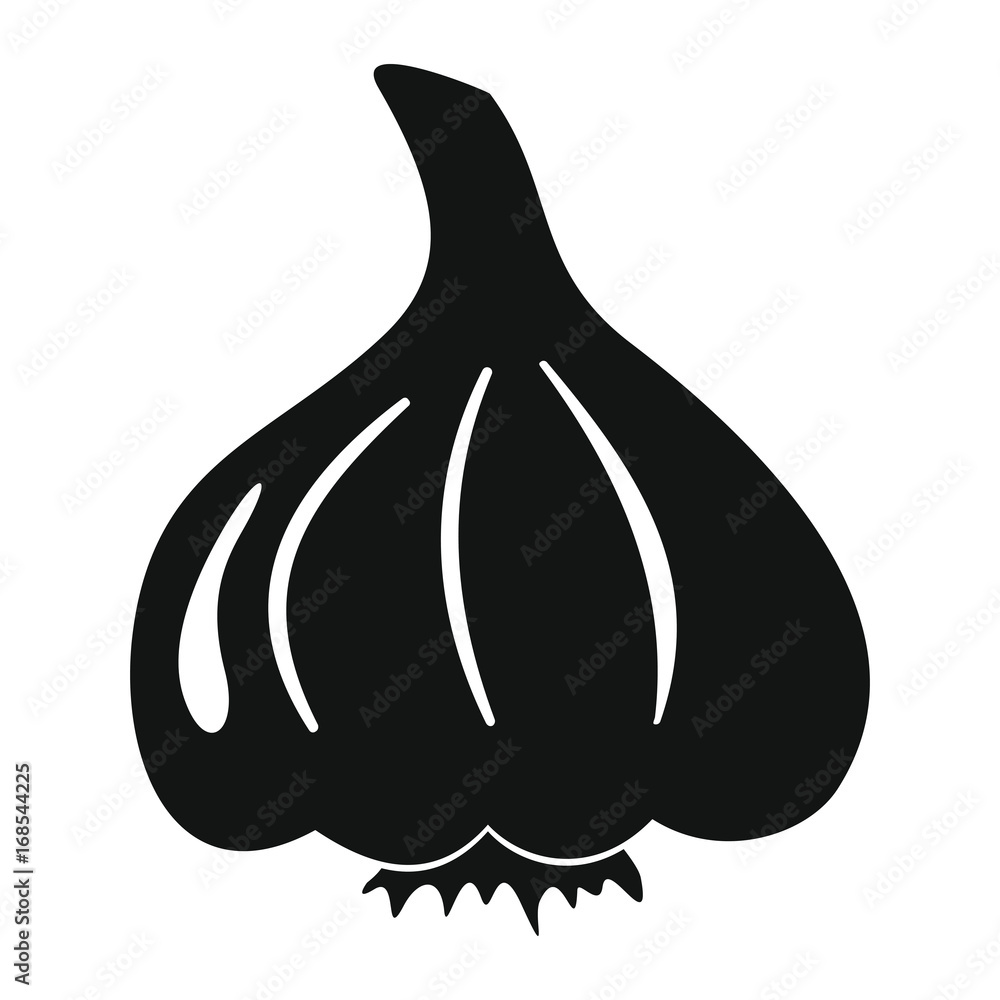 Garlic vector illustration black simple silhouette for design and web ...