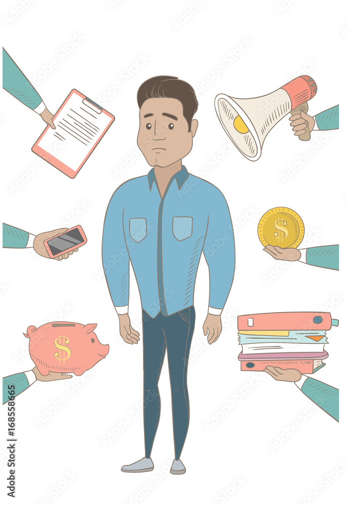 Hispanic hard working businessman Stock Vector | Adobe Stock