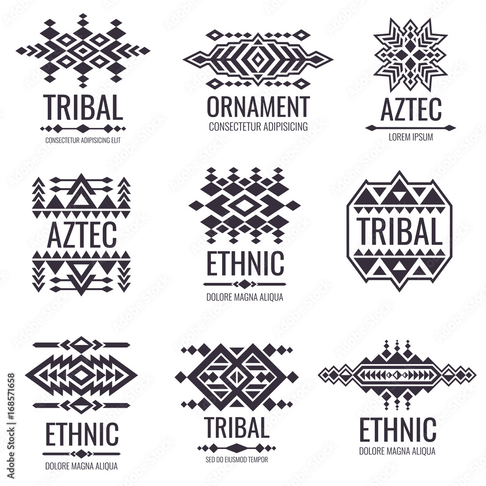 Tribal aztec vector pattern. Indian graphics for tattoo designs Stock ...