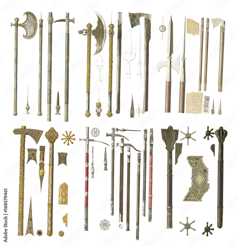 Weapons of the middle ages. Stock Illustration | Adobe Stock