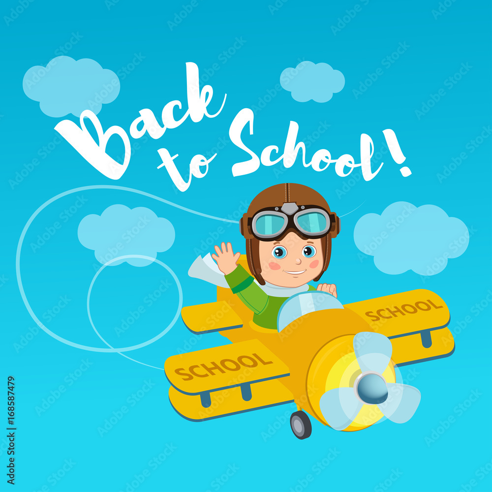 Flight Of Imagination. Welcome Back To School Vector Illustration ...