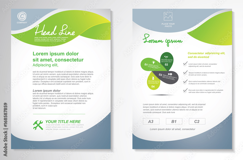 Photo Vector Brochure Flyer design Layout template, size A4, Front page ...