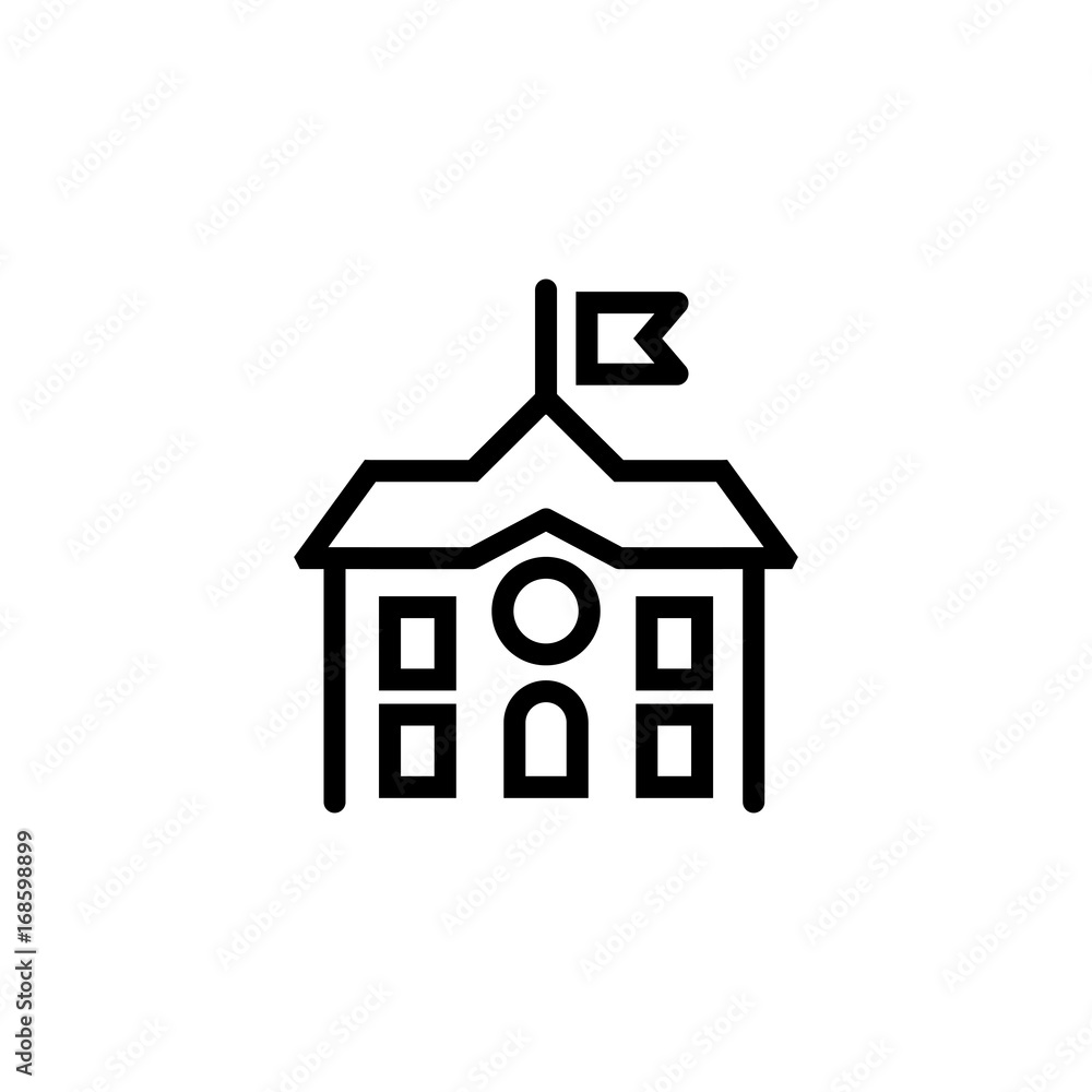 school college university building line black icon Stock Vector | Adobe ...