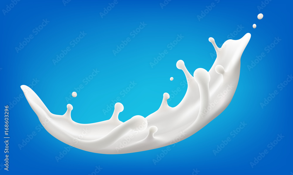 big splash of milk vector realistic illustration for product design or ...
