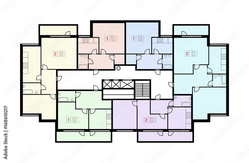 Architectural apartment project vector Stock Vector | Adobe Stock
