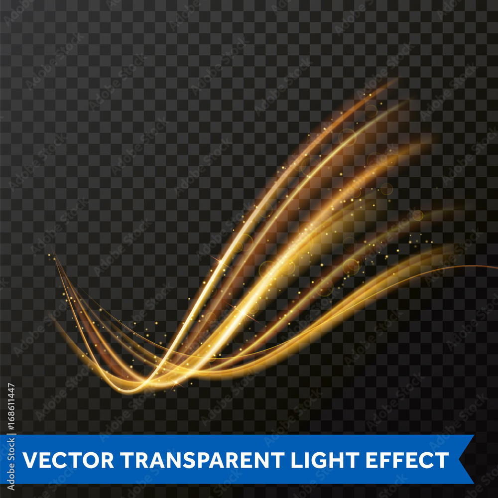 Light line gold circle swirl effect of magic sparkle trail on ...