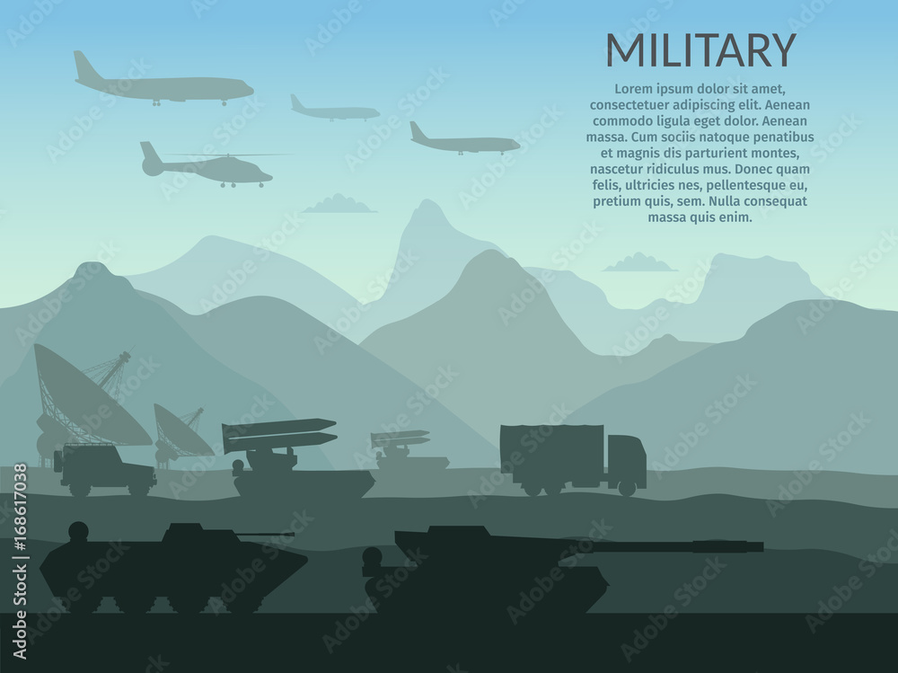 Military army big set of base infographics background Stock Vector ...