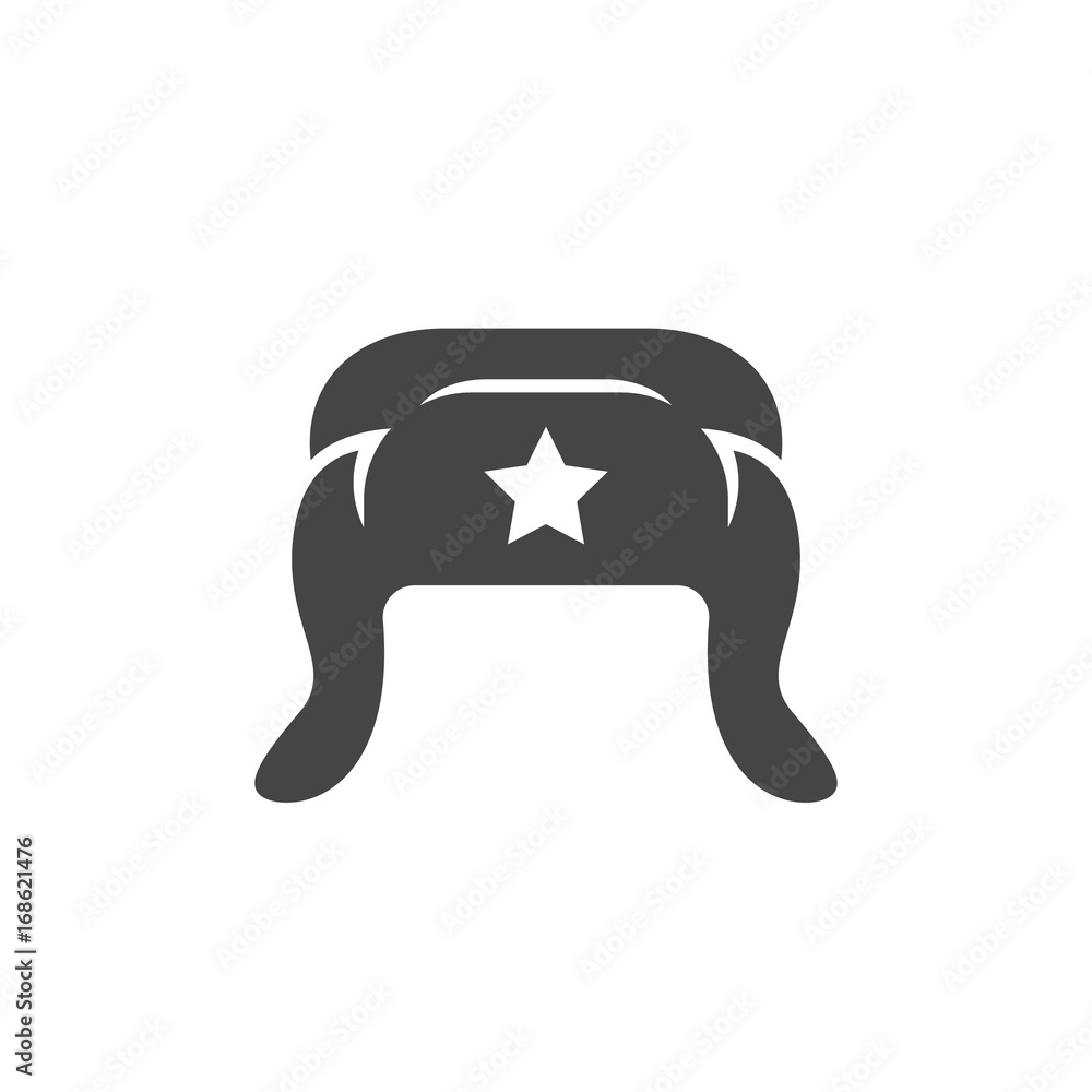 Russian ushanka icon. Vector logo on white background Stock Vector ...