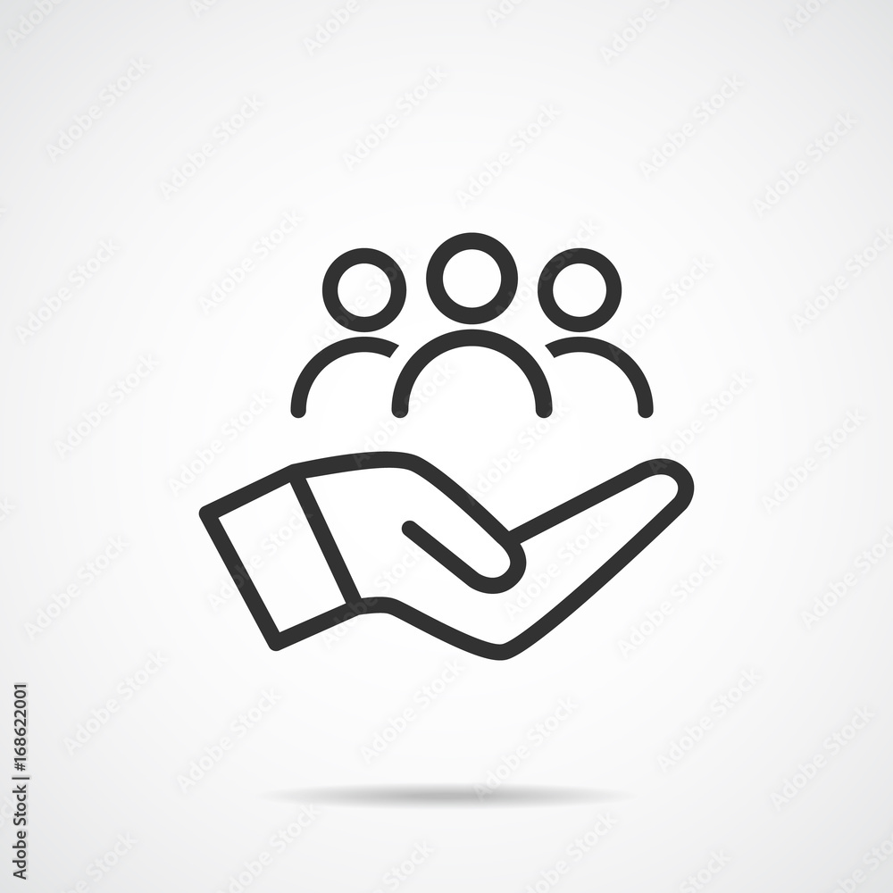 protection hand people icon vector Stock Vector | Adobe Stock