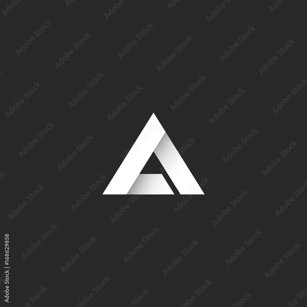 Triangle logo gradient white stripe style, sharp corner geometric ...