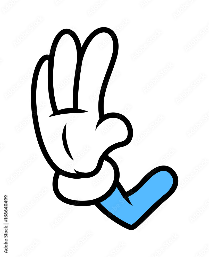 Cartoon Hand - Stop Sign Stock Vector | Adobe Stock