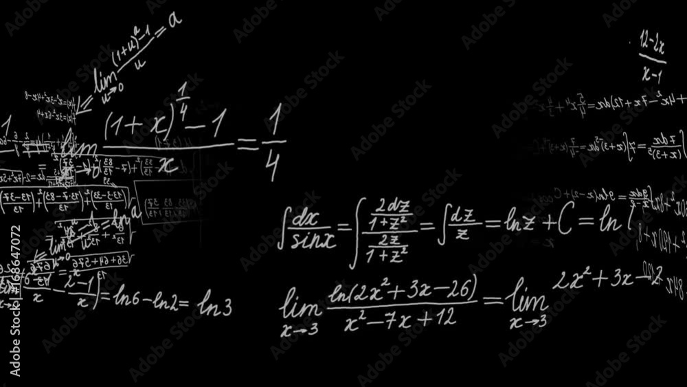 Math calculations or formulas appearing in form of rotating circle ...