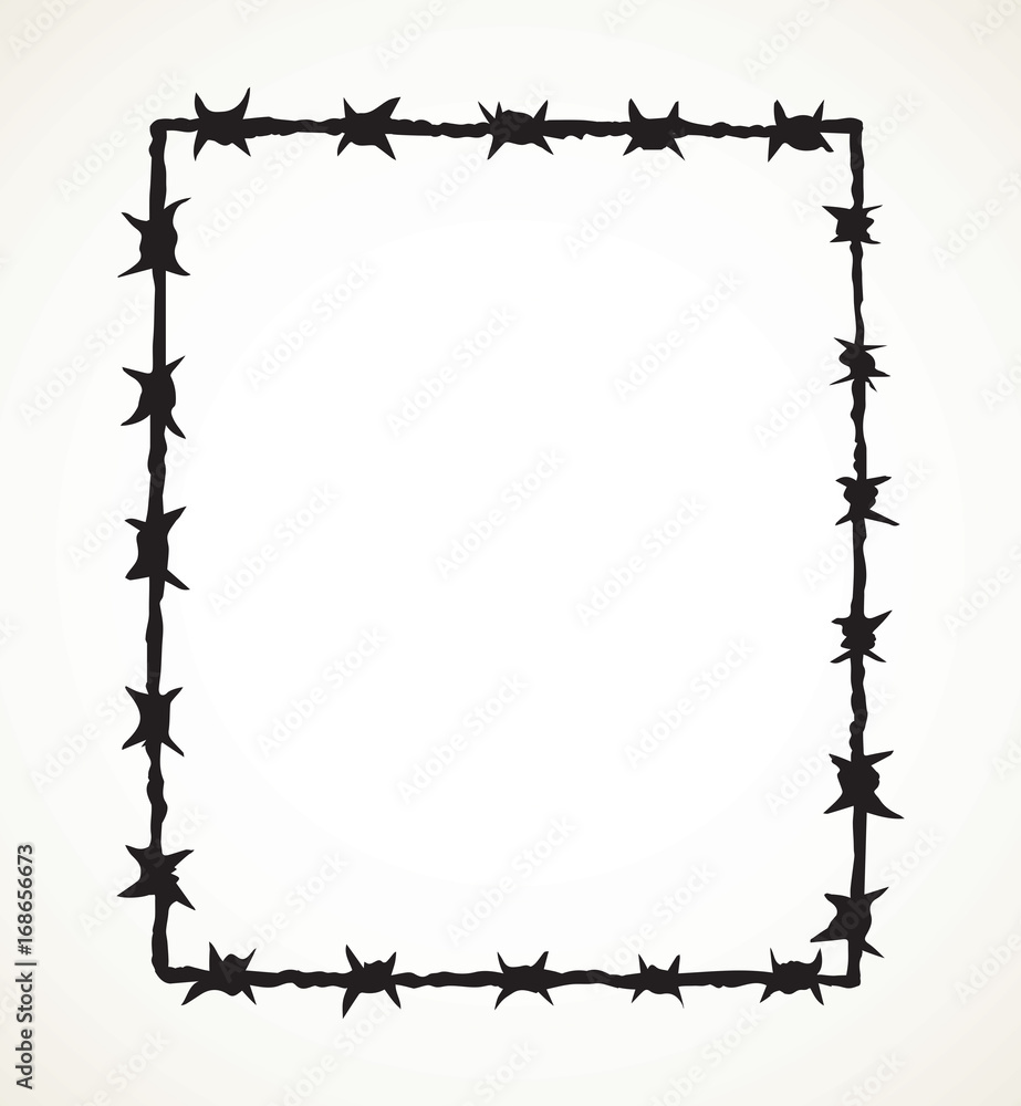 Barbed wire. Vector drawing Stock Vector | Adobe Stock