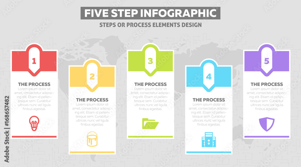 Five Step Infographic Stock Vector | Adobe Stock