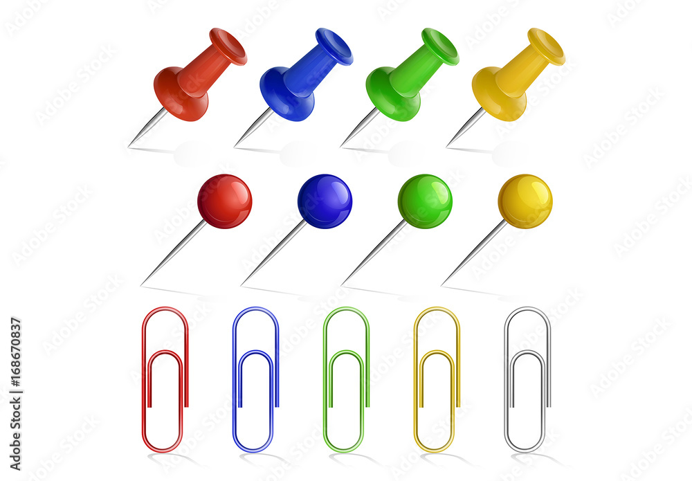13 Pushpin and Paper Clip Icons 1 Stock Template | Adobe Stock