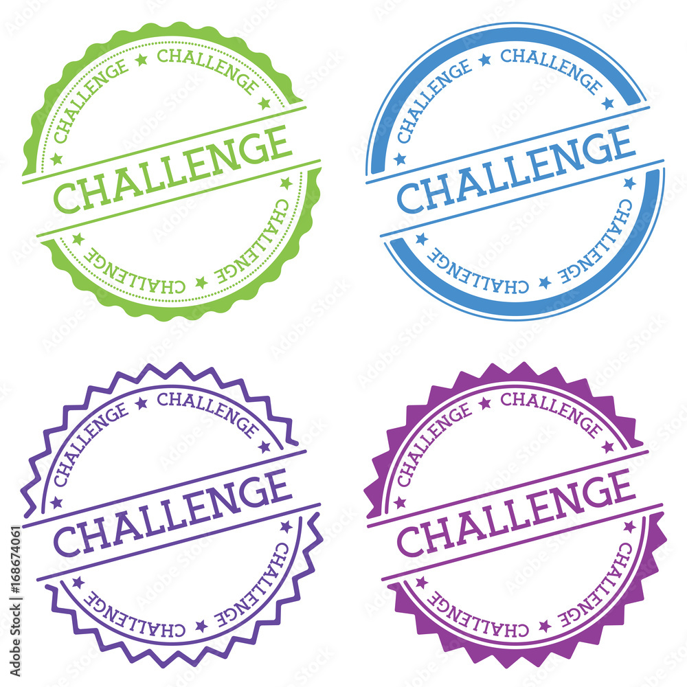 Challenge badge isolated on white background. Flat style round label ...