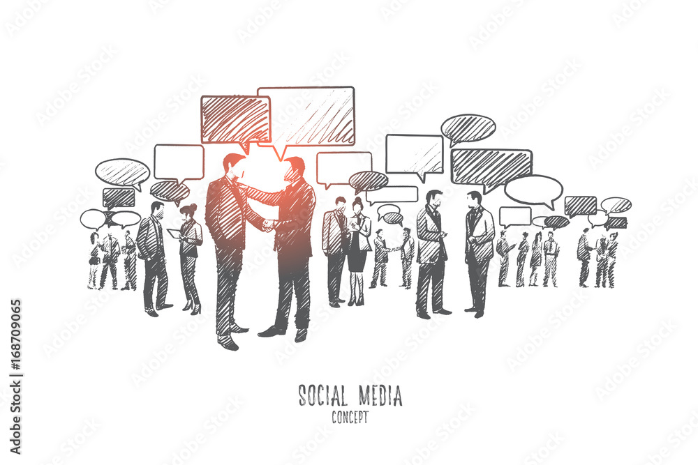 Social Media Drawn As People