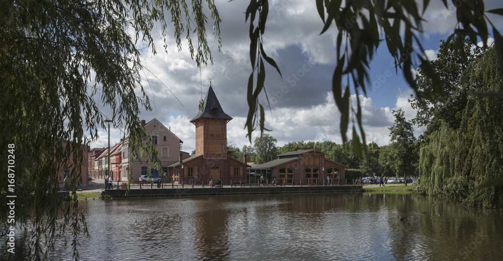 Firestation at Lake in Teterow Mecklenbrg Vorpommern Germany Stock ...