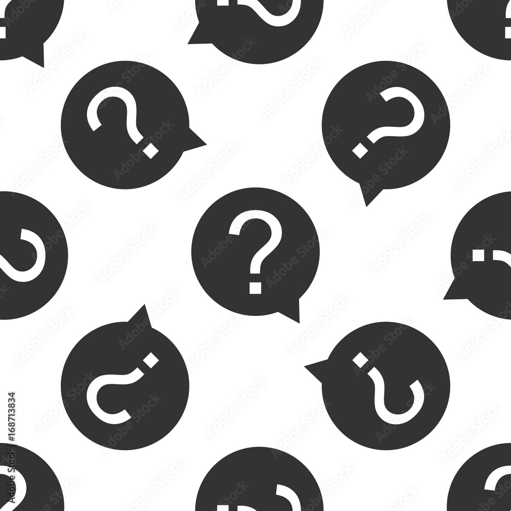 Question mark in circle icon seamless pattern on white background ...