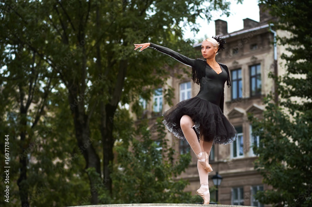 Stunning expressive ballet performance of a professional female dancer ...