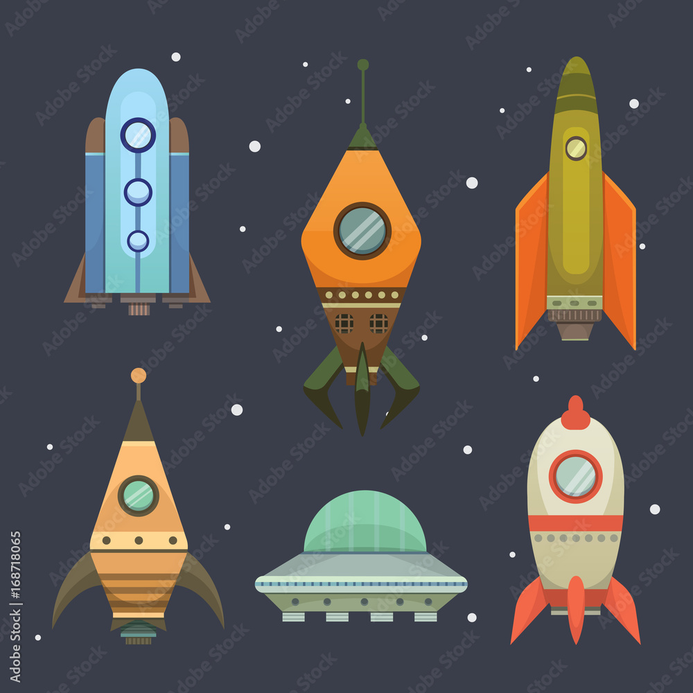 Rocket ship in cartoon style. New Businesses Innovation Development ...