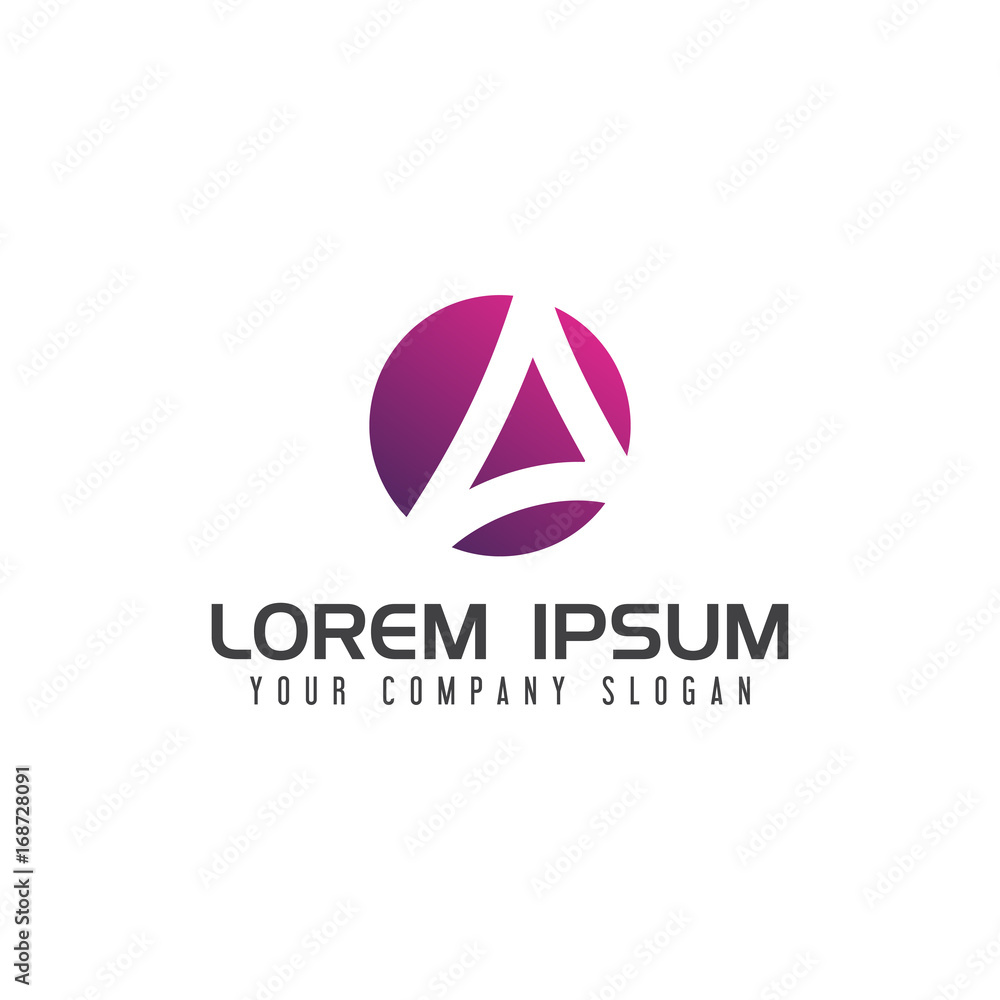 letter A circle Logo. design concept template Stock Vector | Adobe Stock