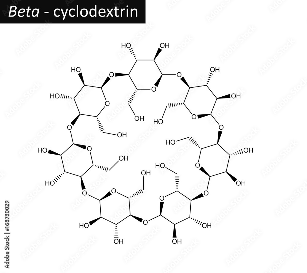 Molecular structure of beta cyclodextrin Stock Illustration | Adobe Stock