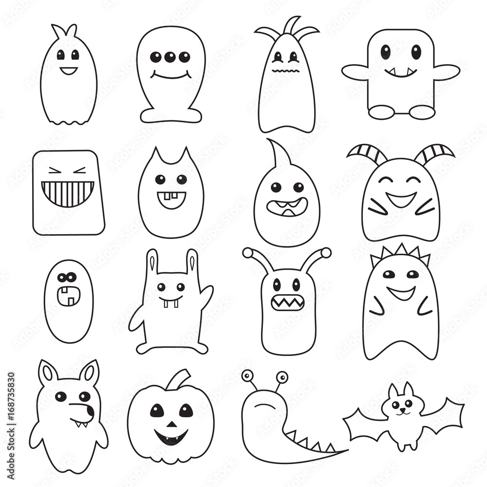 Halloween Doodle Coloring Pages