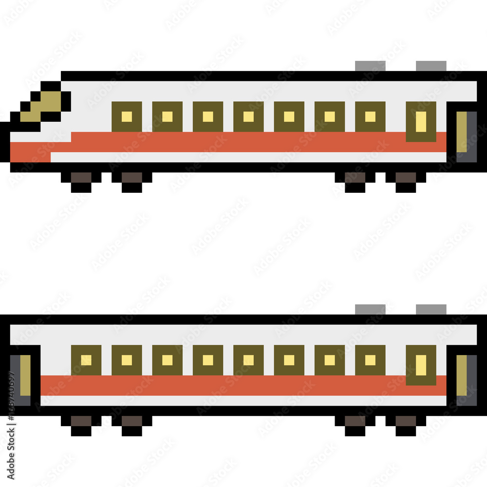 vector pixel art train side Stock Vector | Adobe Stock