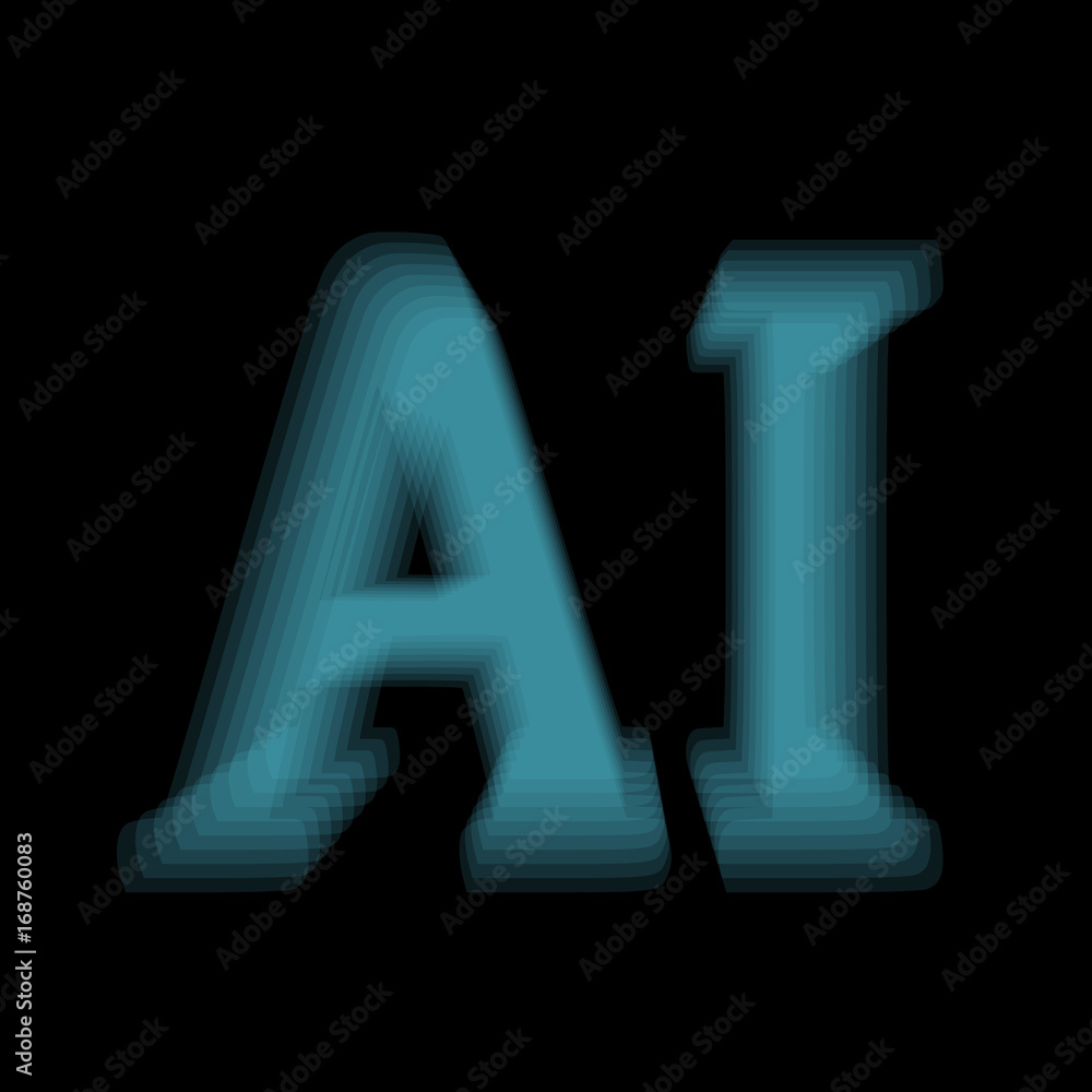 AI text gradient shape. Vector. Concept of artificial intelligence, AI ...