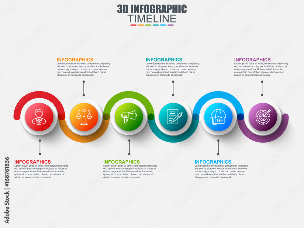 Presentation business 3d timeline infographics Stock Vector | Adobe Stock