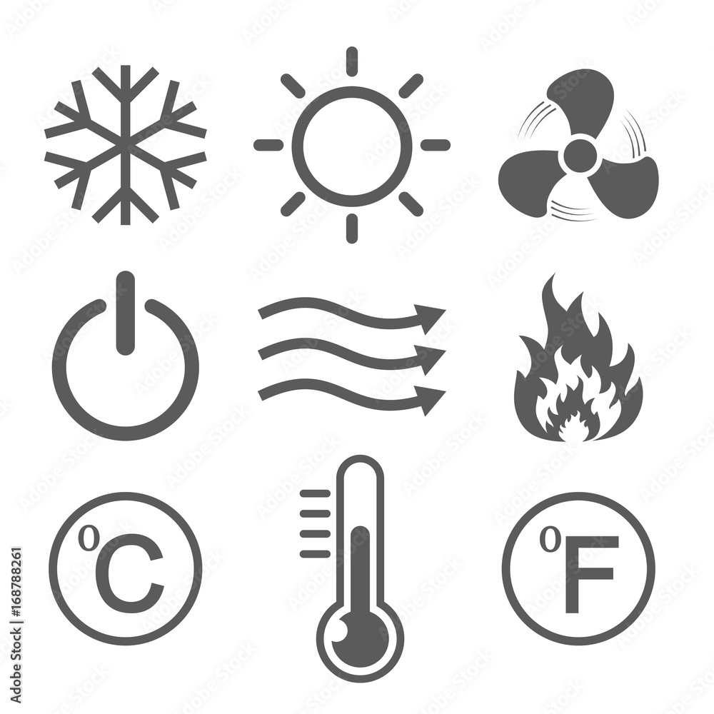 Set of conditioning icons. Vector illustration Stock Vector | Adobe Stock
