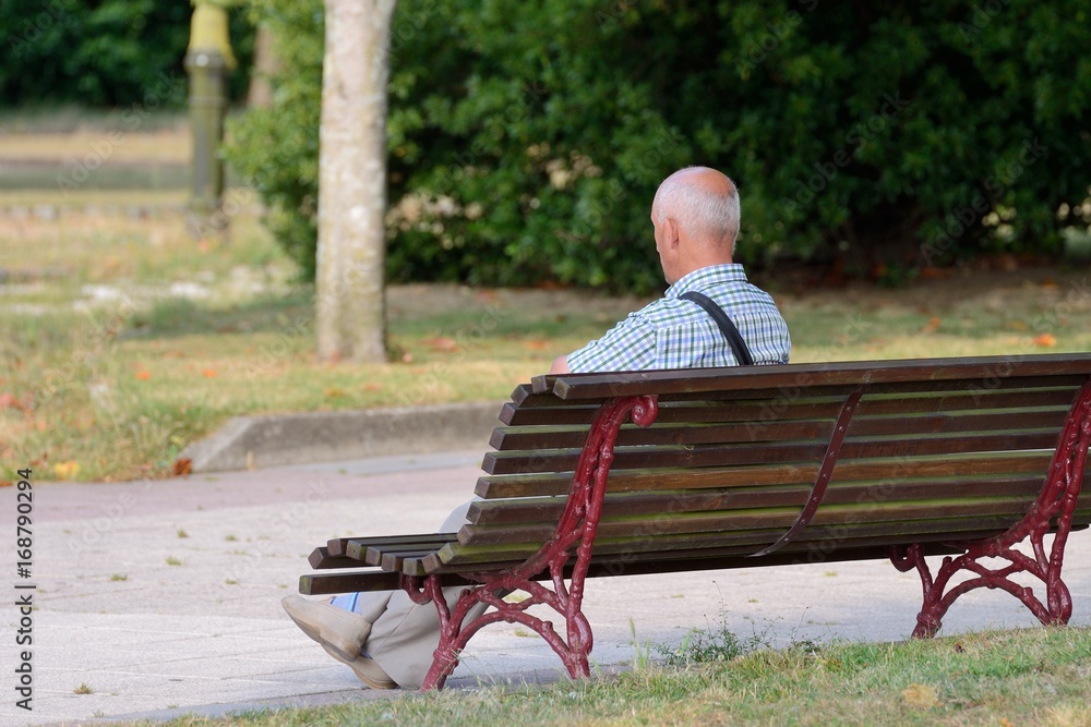 Person Sitting On A Bench From Back