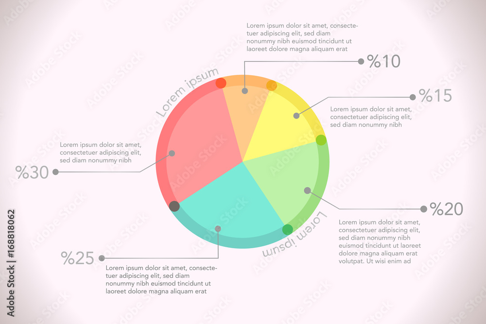 simple colored pie chart desing with background vector illustration ...