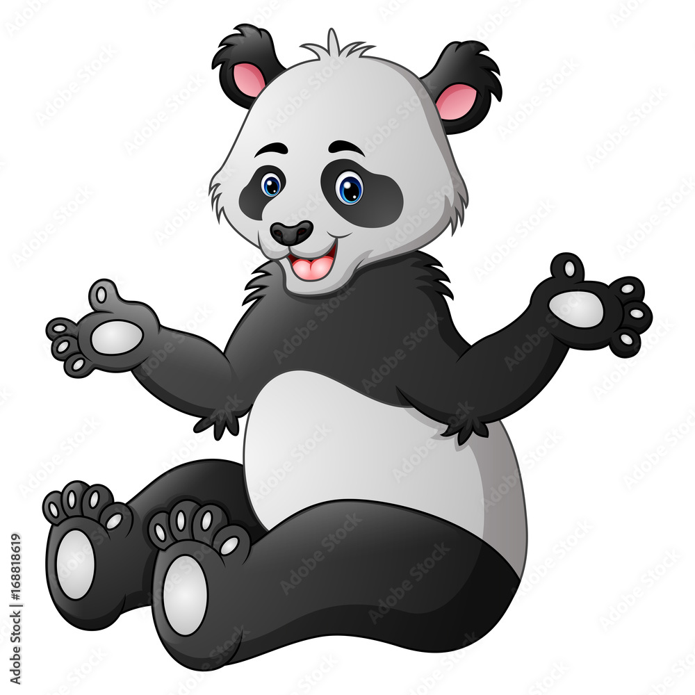 Cute panda cartoon Stock Vector | Adobe Stock