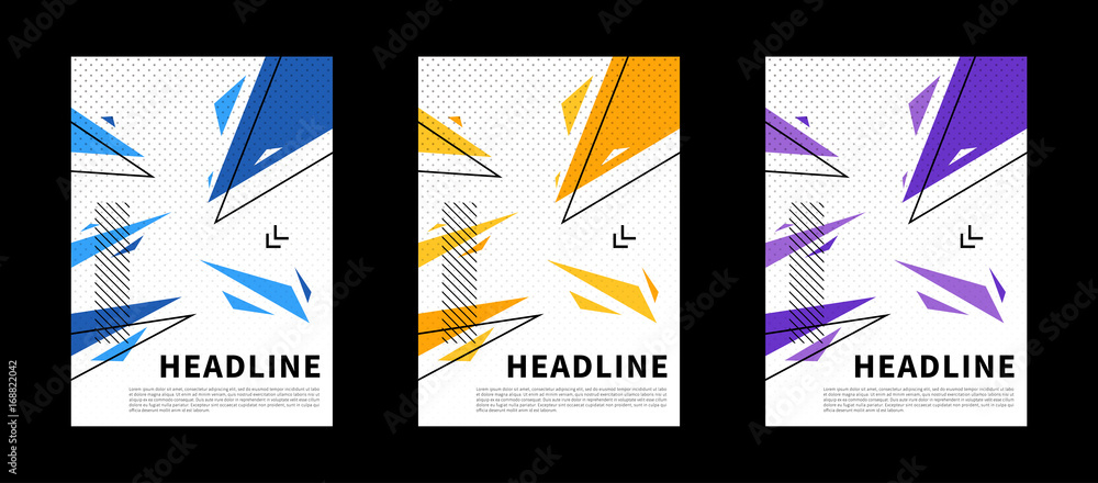 Abstract cover with colorful elements vector illustration. Vertical ...