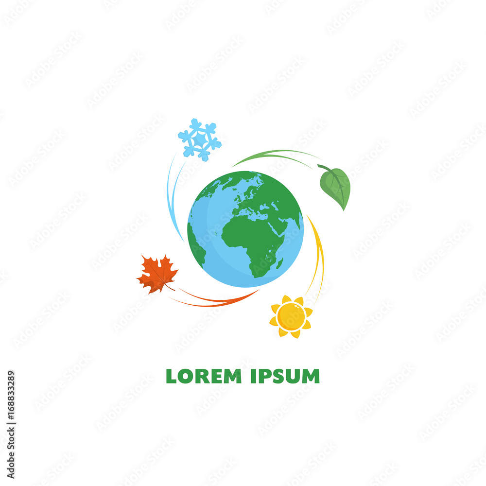 Logo earth and four seasons. Stock Vector | Adobe Stock
